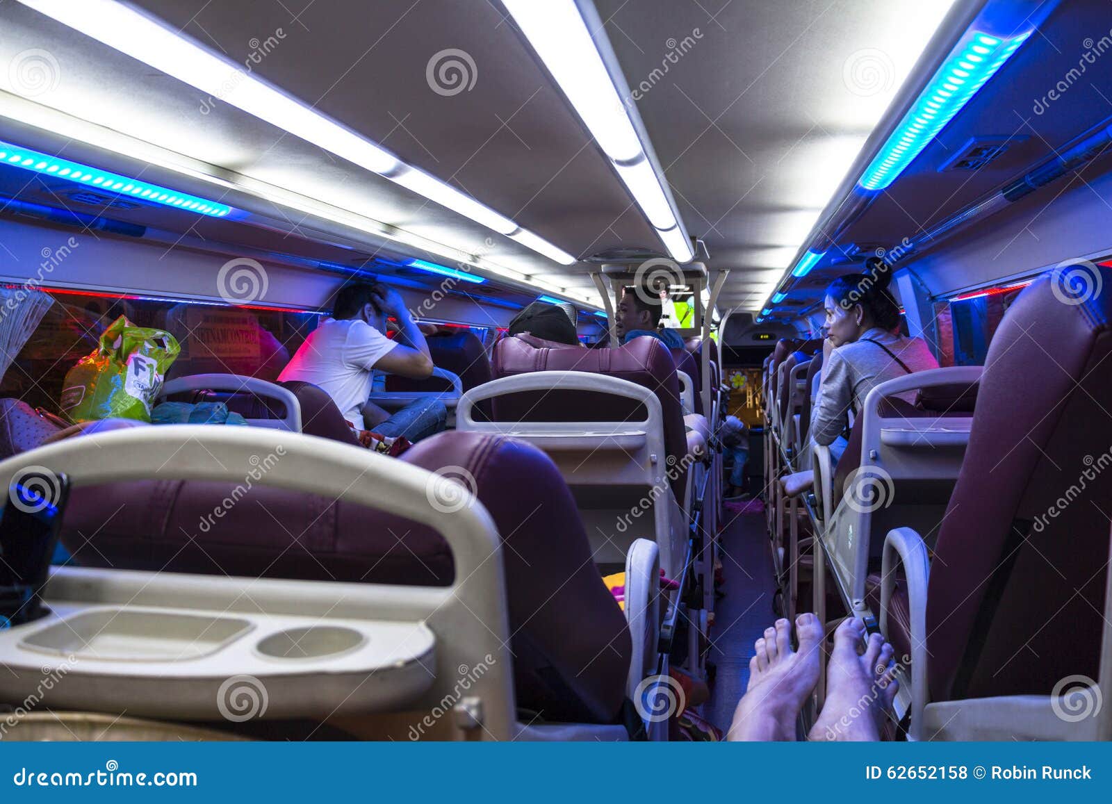 Inside night bus Vietnam editorial stock photo. Image of industry ...