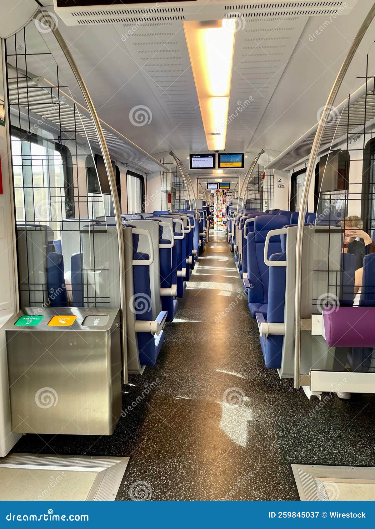 Inside an NS Sprinter Train in the Netherlands, a Vertical Shot ...