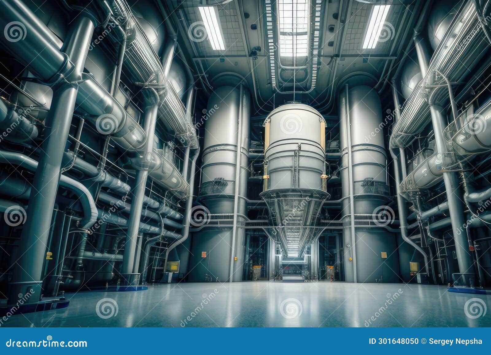 Inside a Nuclear Reactor in a Power Plant or Science Institute Stock ...