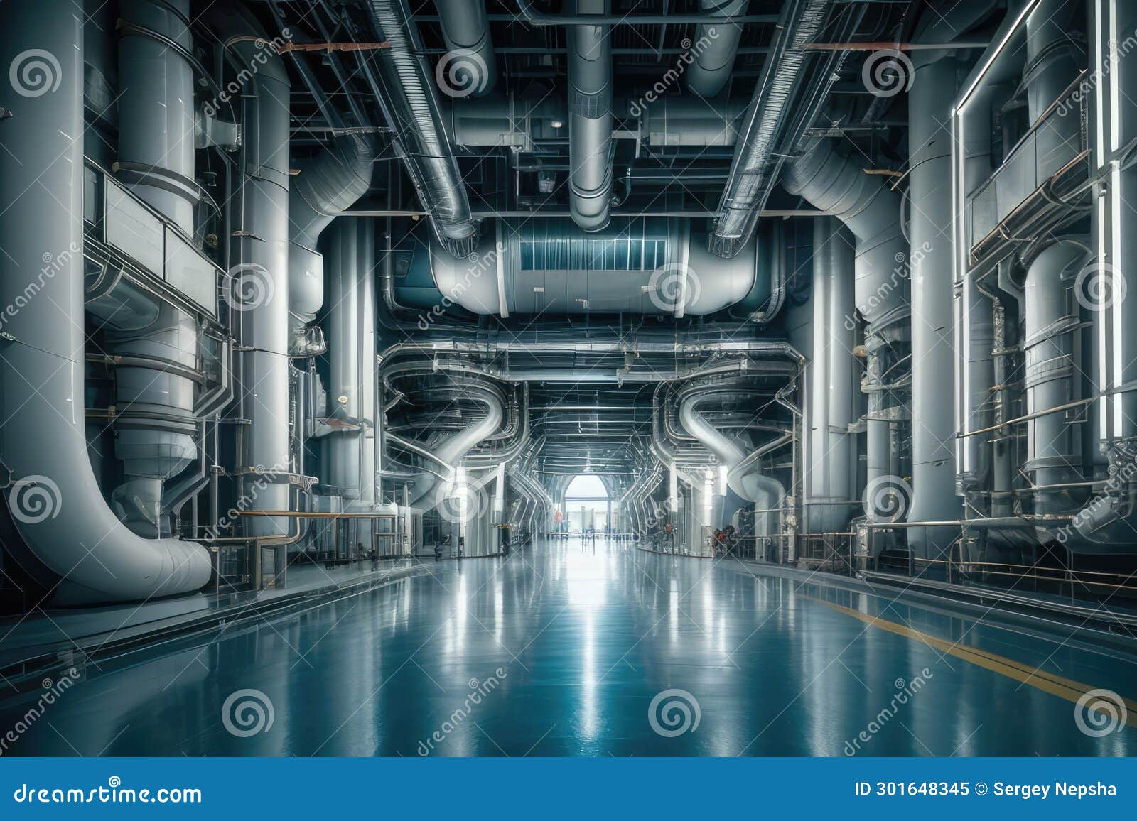 Inside a Nuclear Reactor in a Power Plant or Science Institute Stock ...