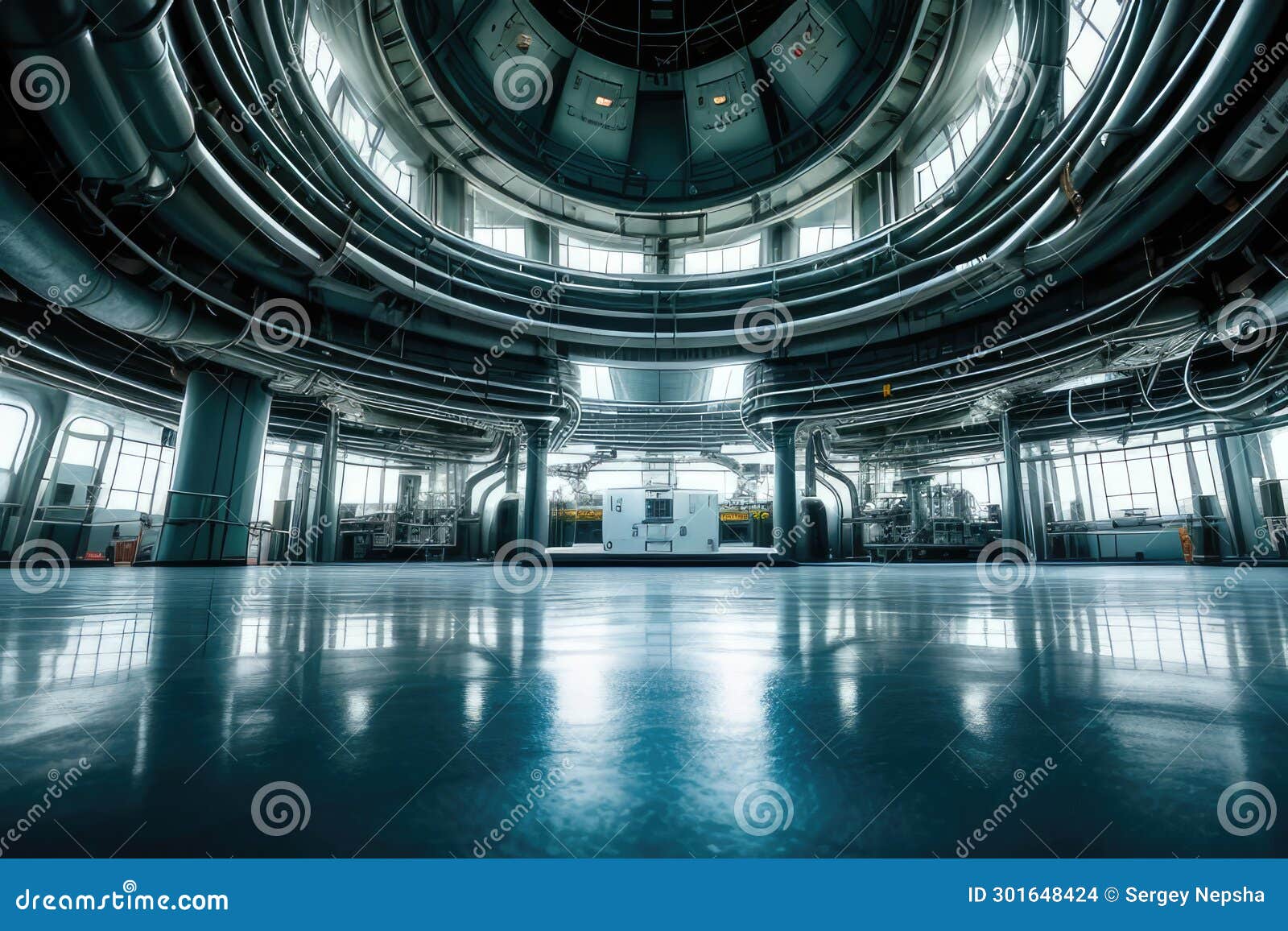 Inside a Nuclear Reactor in a Power Plant or Science Institute Stock ...