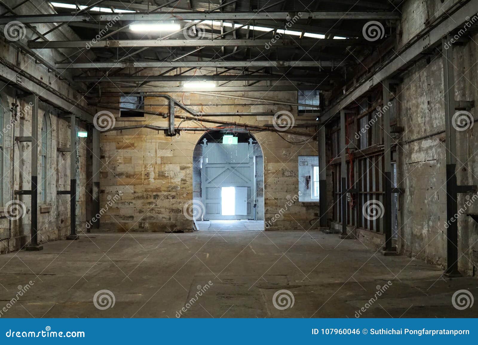 Inside Of Old Abandon Factory. A Structure Interior Of Empty Ind Stock ...