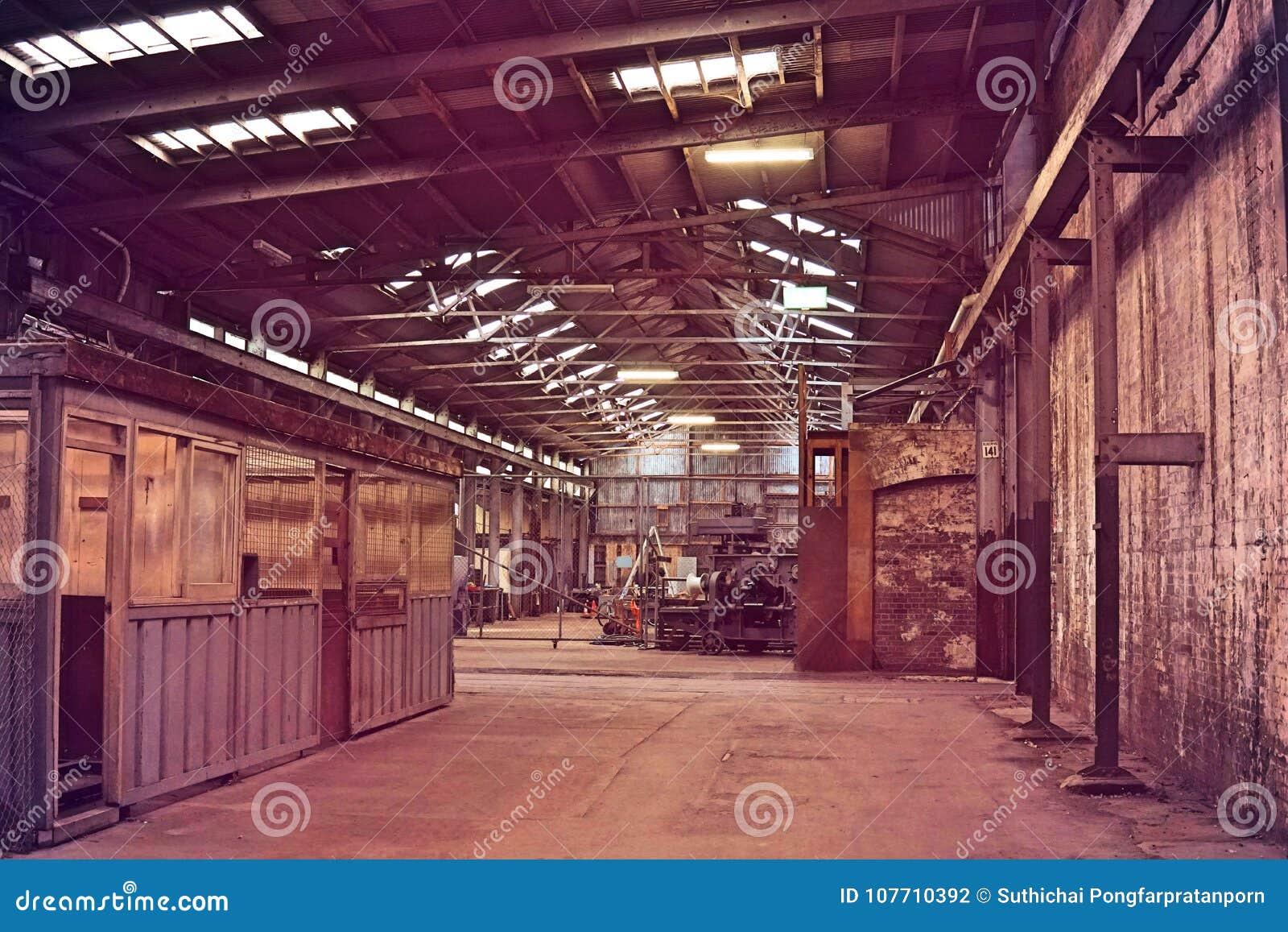 Inside of Old Abandon Factory. a Structure Interior of Empty Ind Stock ...