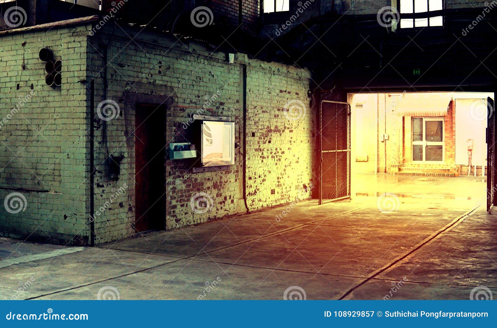 Inside Of Old Abandon Factory. A Structure Interior Of Empty Ind Stock ...