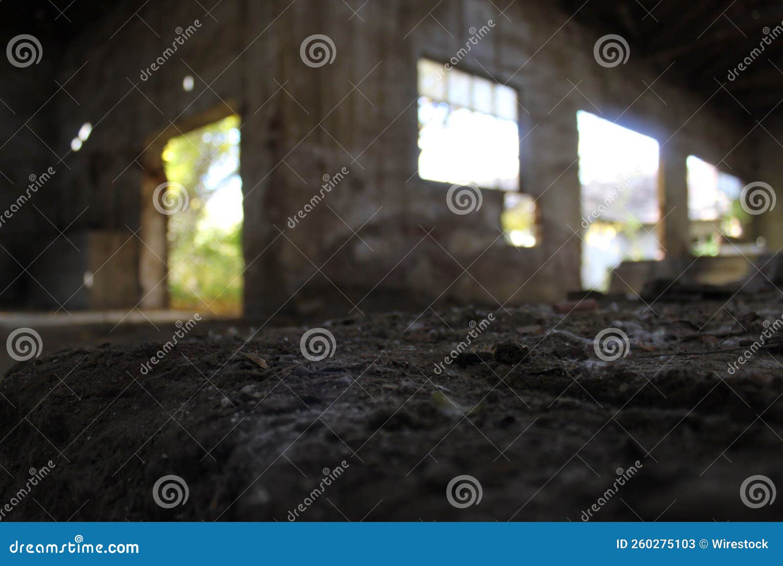 Inside of an Old Abandoned Building Stock Image - Image of weathered ...