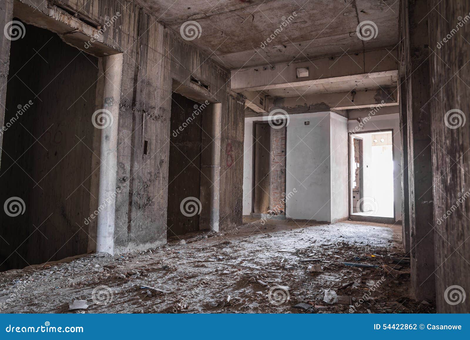 Inside of Old Abandoned Building with Construction Unfinished Stock ...