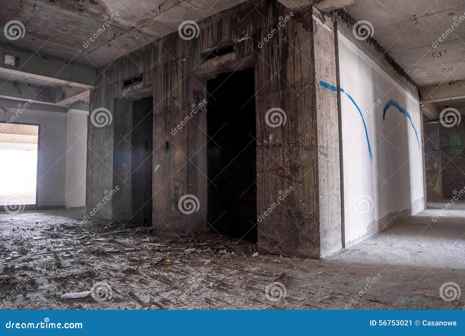 Inside of Old Abandoned Building with Construction Unfinished. Stock ...