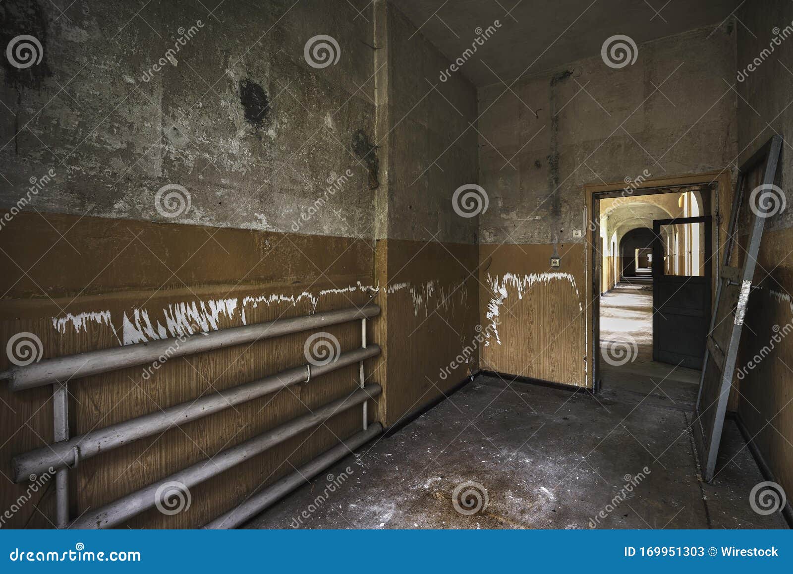 Inside of an Old Abandoned Building with Rusty Walls Stock Image ...
