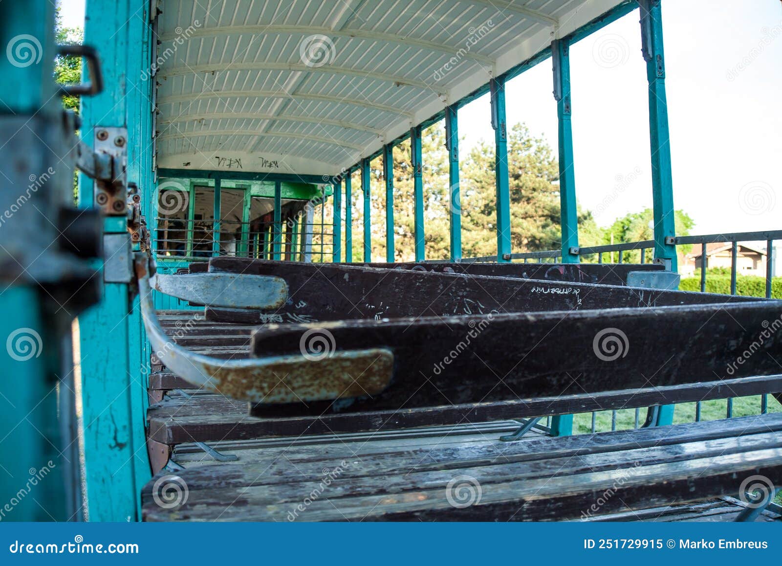Inside Old Abandoned Rusty Wrecked Tram Stock Image - Image of ...