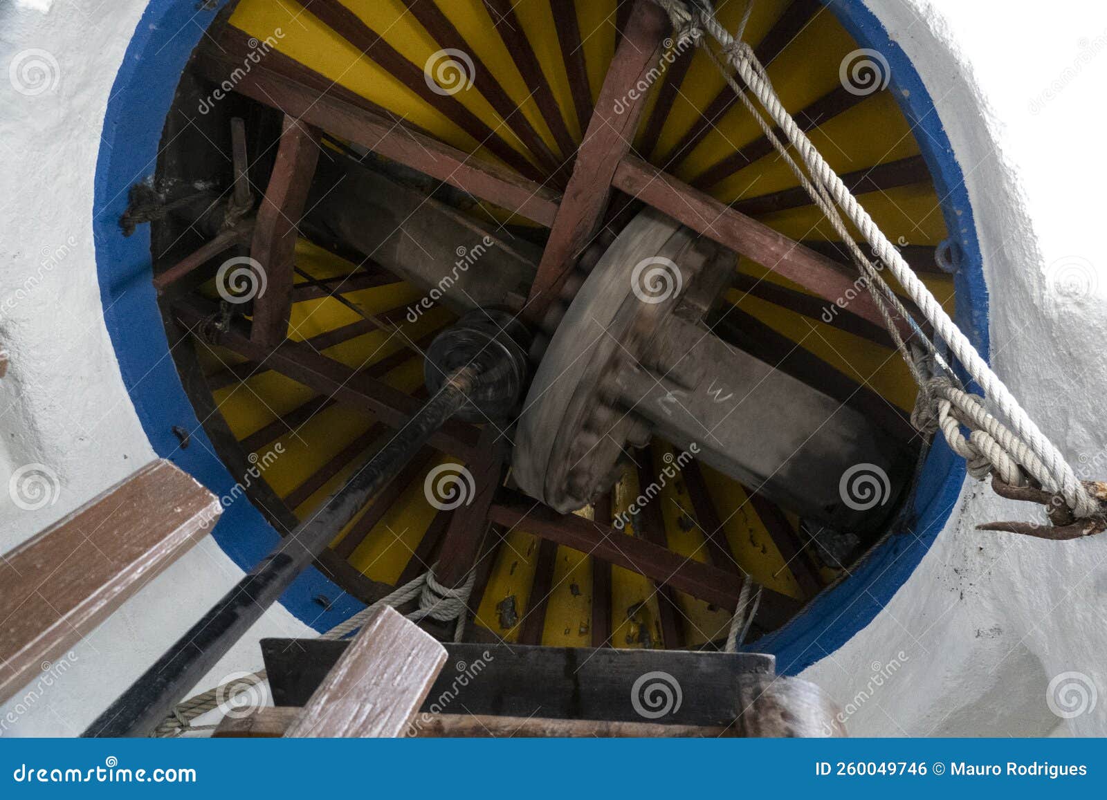 Inside a Old Cereal Windmill Stock Photo - Image of millstone, historic ...