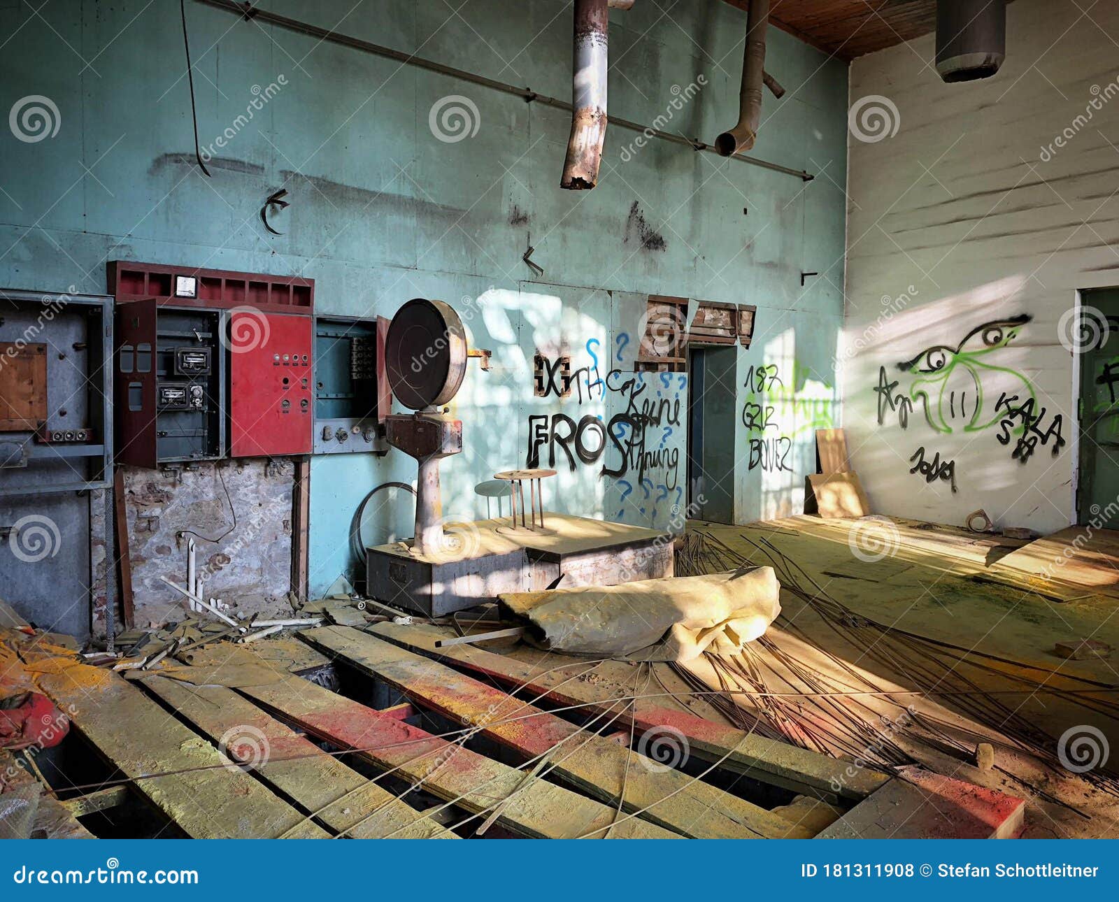 Inside an Old Factory Outside the City Stock Photo - Image of ...
