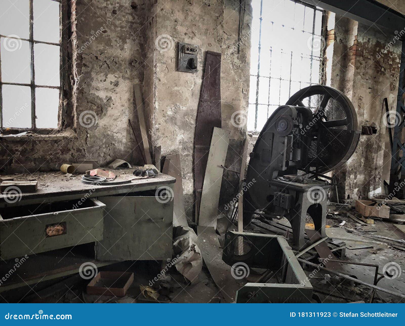 Inside an Old Factory Outside the City Stock Image - Image of ...