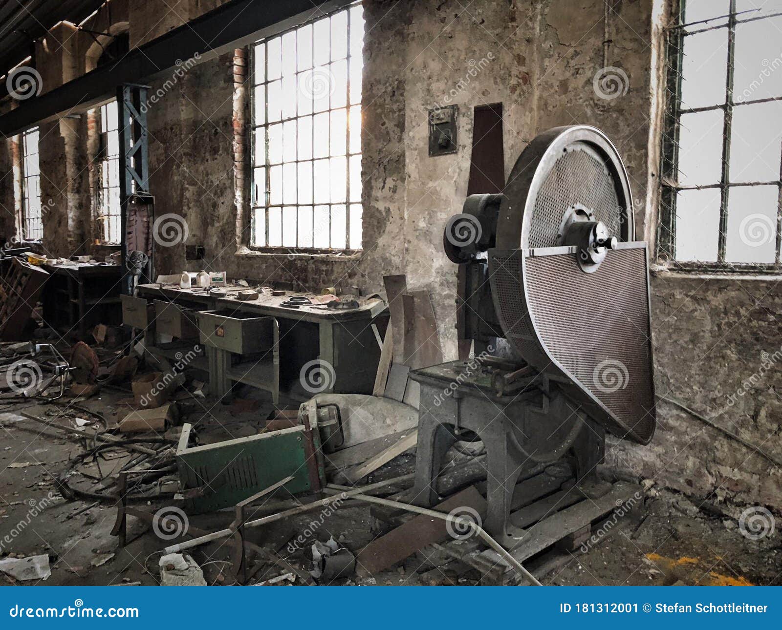 Inside an Old Factory Outside the City Stock Image - Image of industry ...