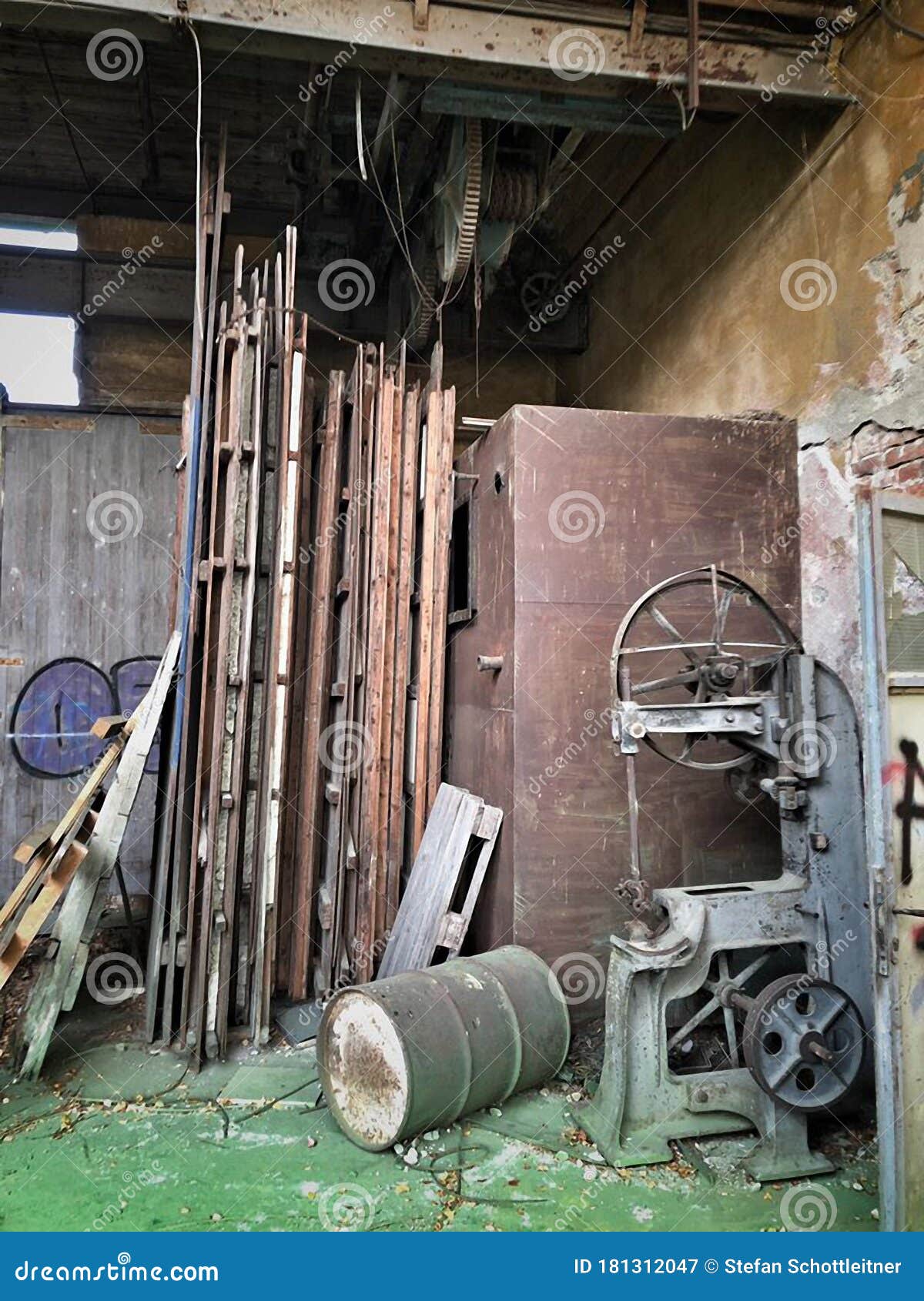 Inside an Old Factory Outside the City Stock Image - Image of ...