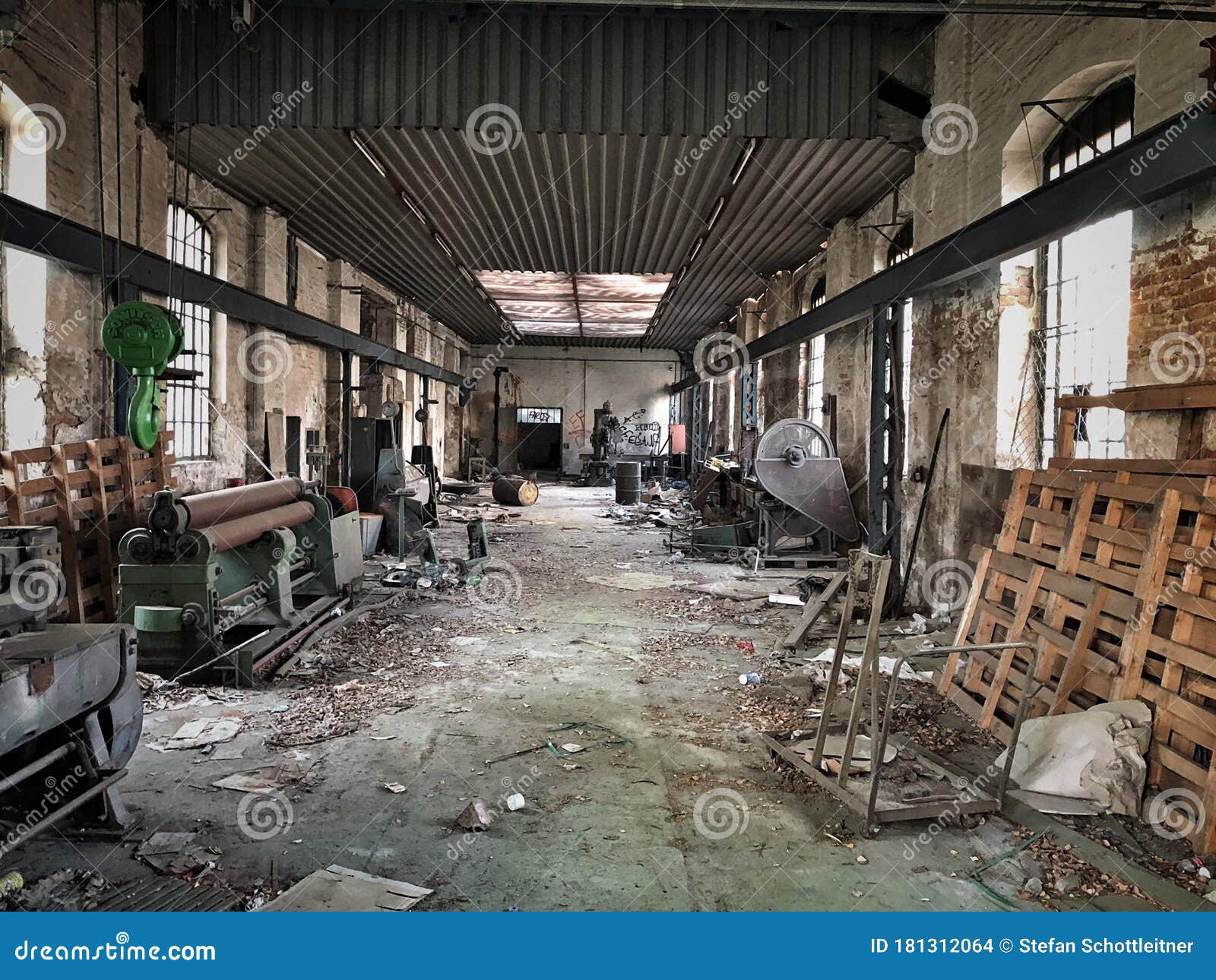 Inside an Old Factory Outside the City Stock Photo - Image of brick ...