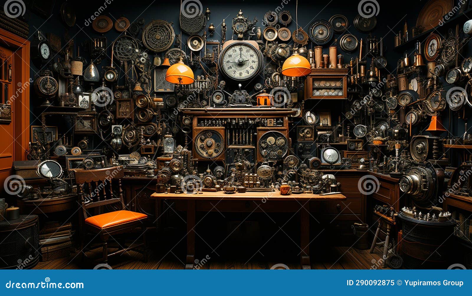 Inside an Old Fashioned Workshop, Men Repair Antique Machinery with ...
