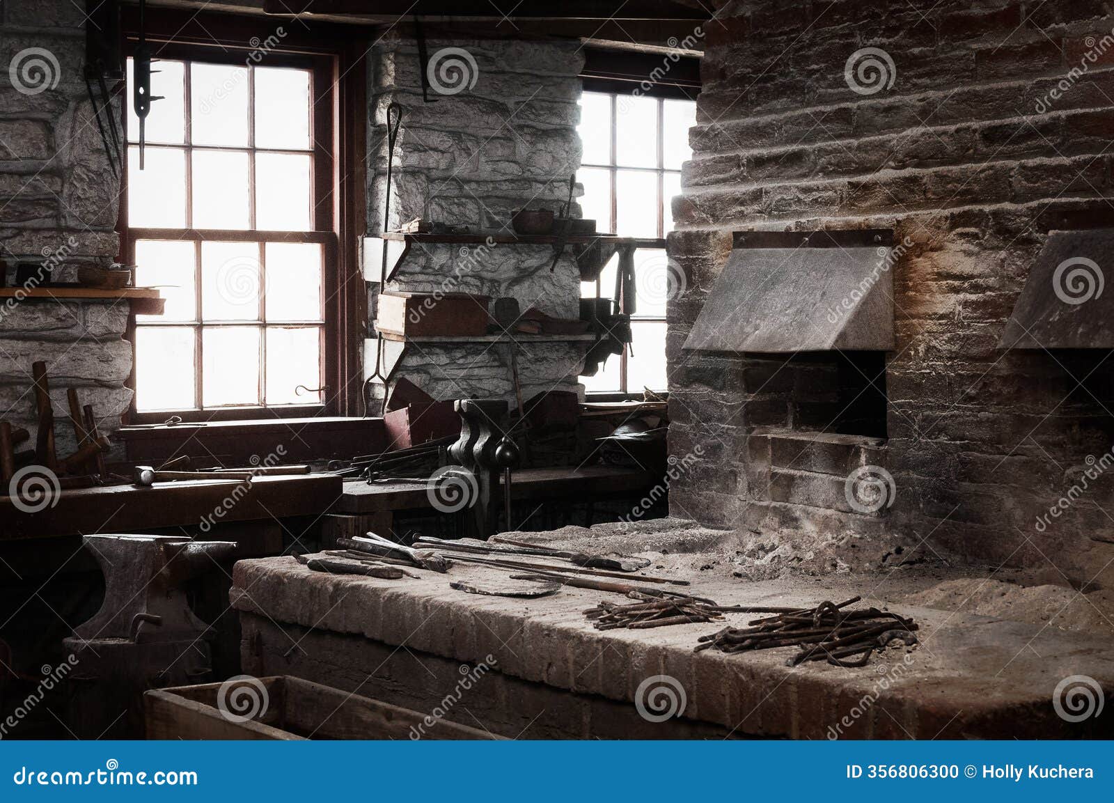 Inside the Old Forge stock photo. Image of interior - 356806300