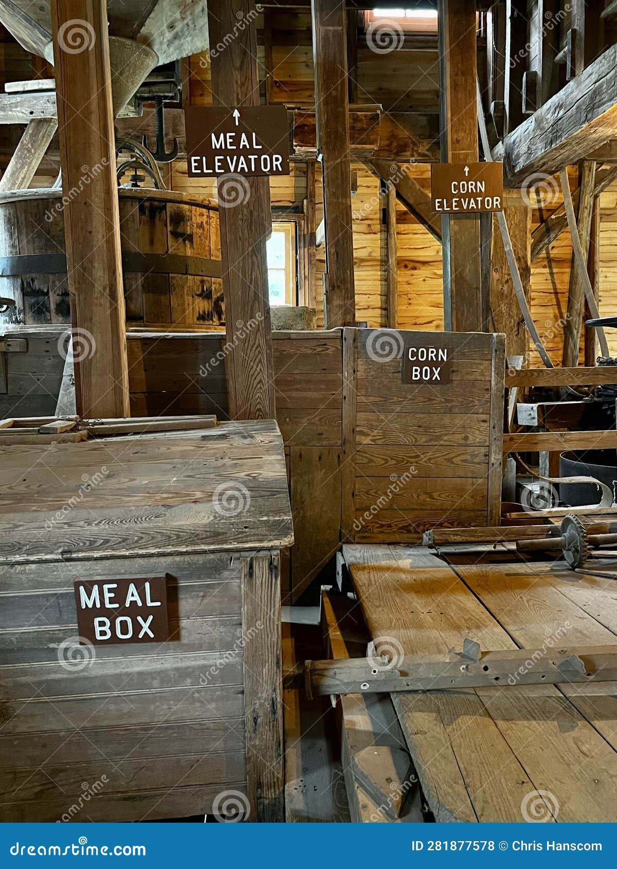 Inside a grist mill stock photo. Image of signs, inside - 281877578