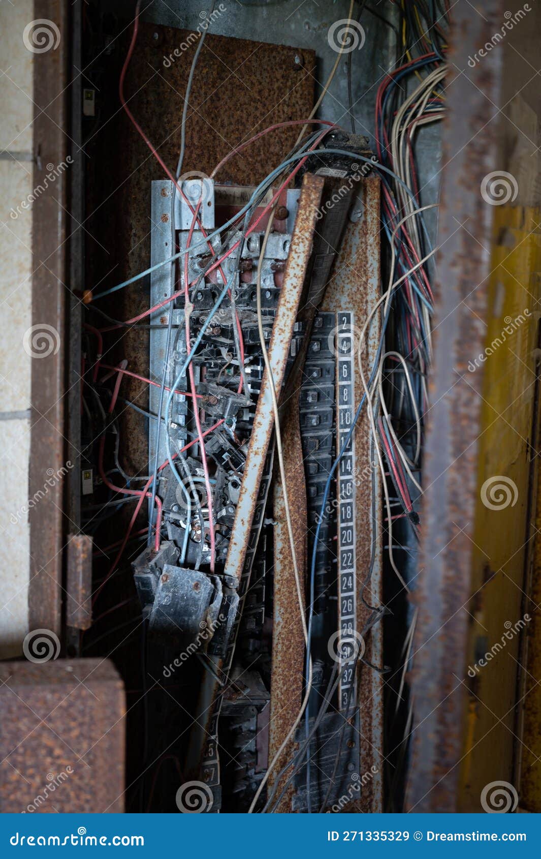 Inside of an Old Machine Cabinet with Various Wires Stock Image - Image ...