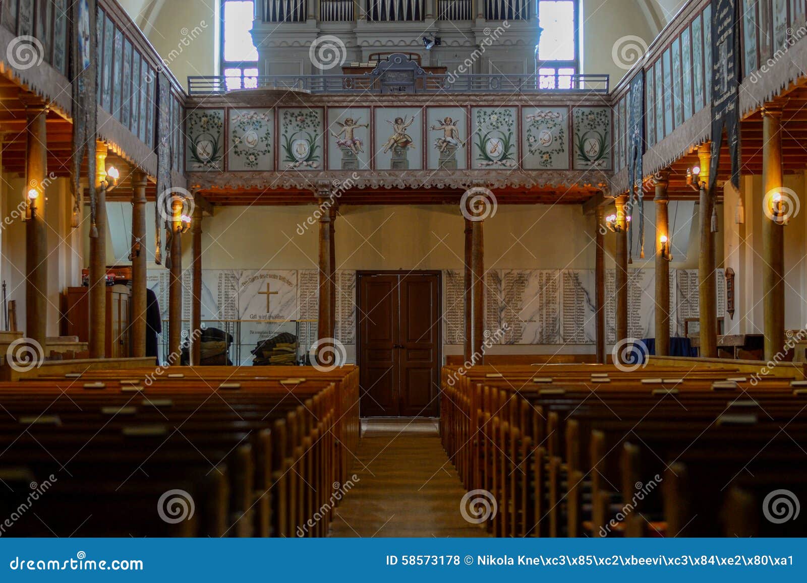 Inside Old Protestant Lutheran Church Stock Photo - Image of romania ...