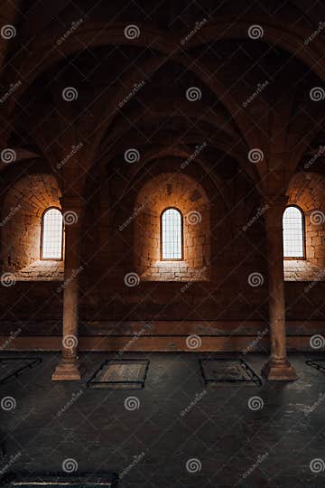 Inside of an Old Religious Building with Vaulted Ceiling and Arched ...