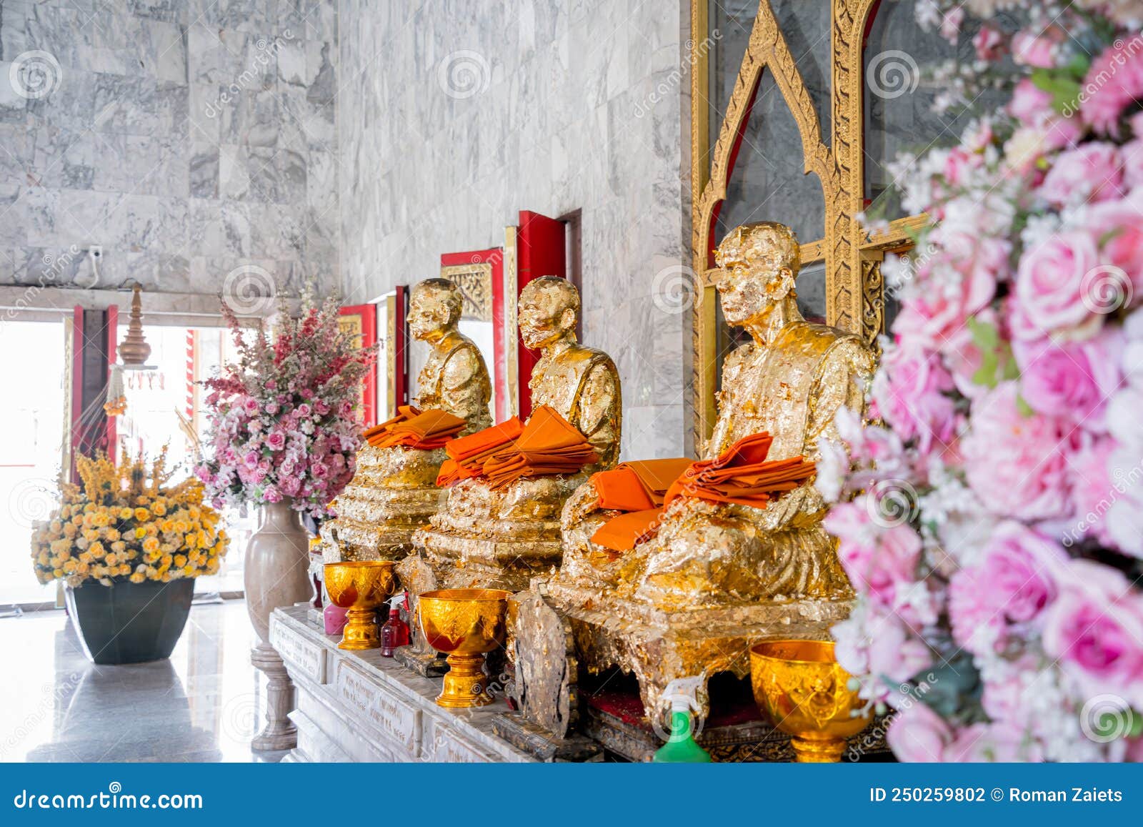 Inside of Old Traditional Buddhist Temple in Thailand Stock Photo ...