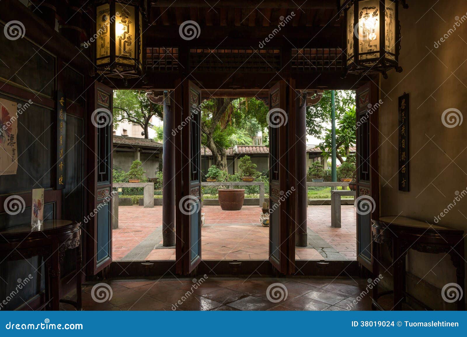Inside an Old Traditional Chinese Building Stock Photo - Image of ...