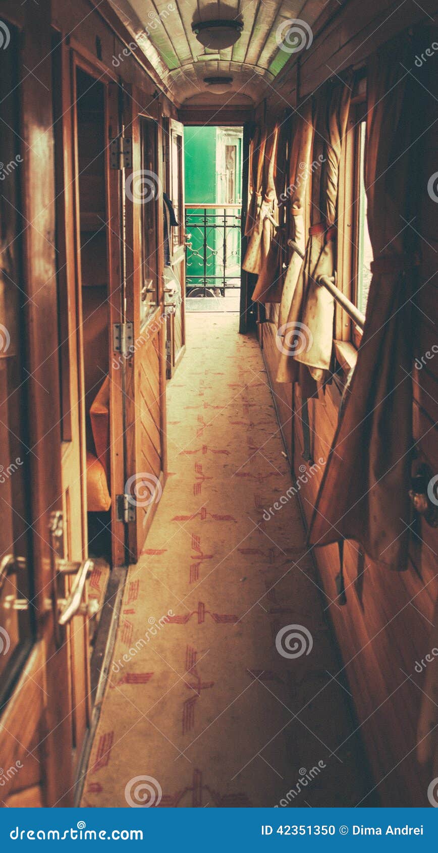 Inside an Old Train Carriage Stock Photo - Image of deco, faded: 42351350