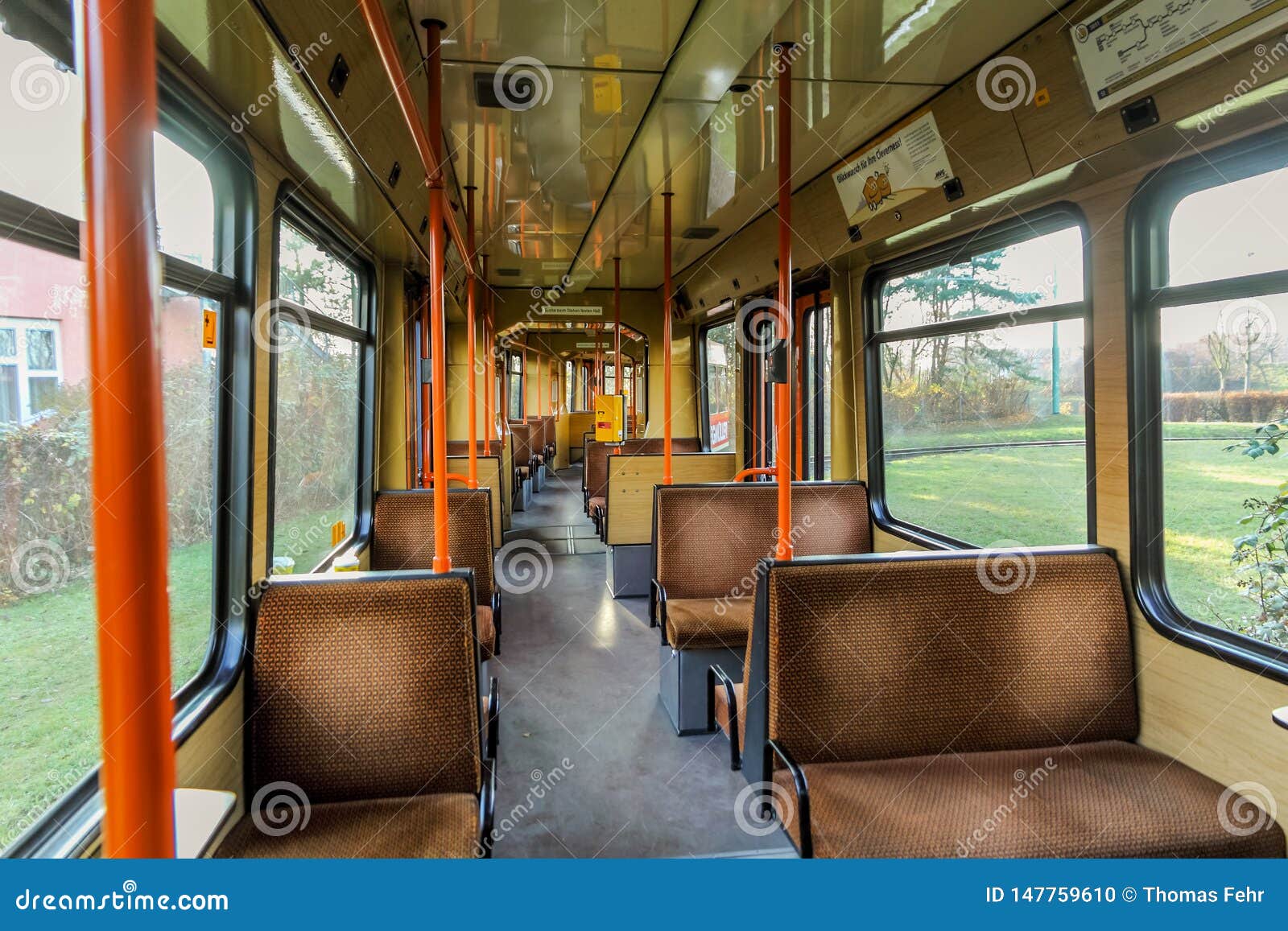 Inside The Cabine Of An Old Tram Royalty-Free Stock Photo ...