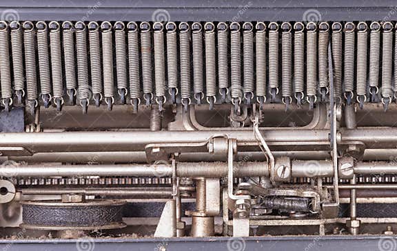 The Inside of an Old Typewriter Stock Photo - Image of mechanical ...