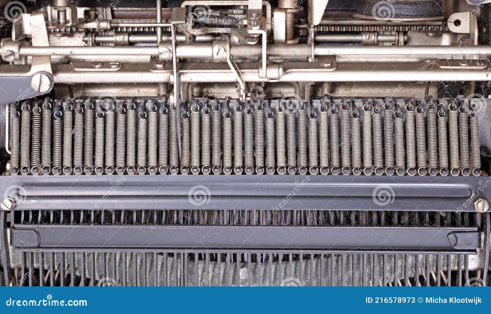 The Inside of an Old Typewriter Stock Image - Image of mechanism ...