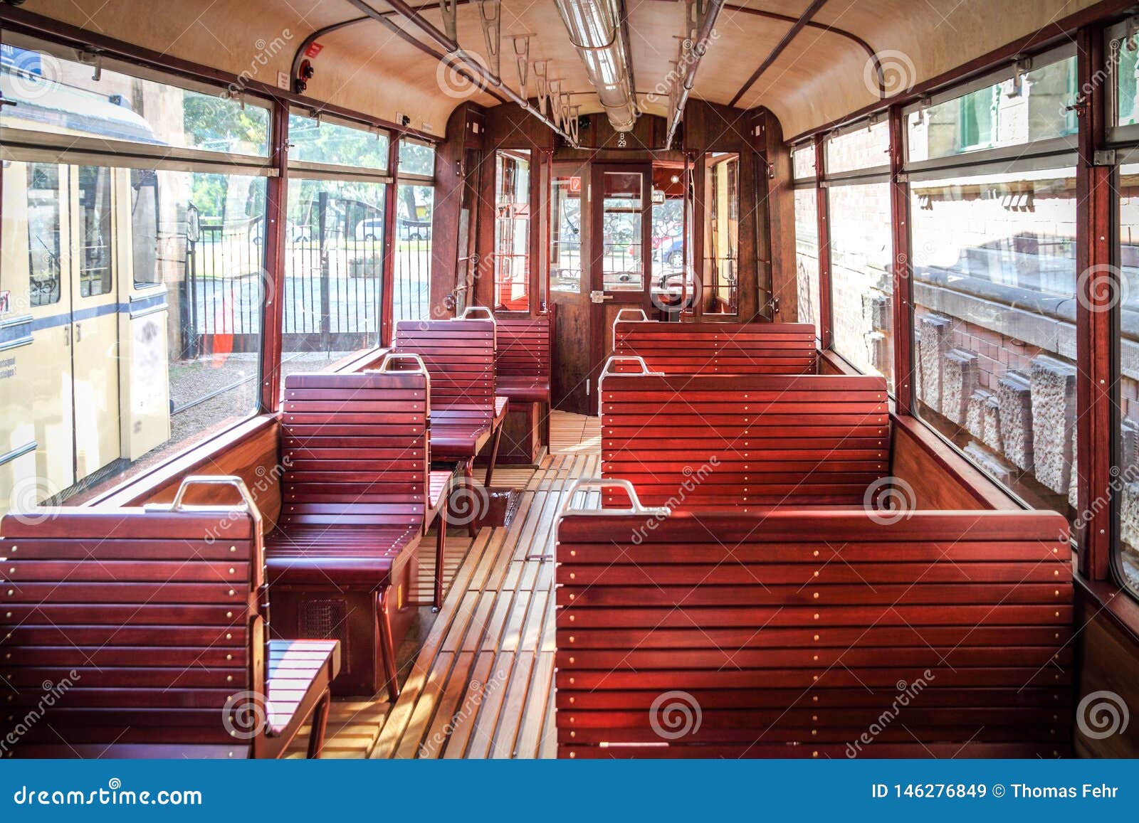 Inside The Cabine Of An Old Tram Royalty-Free Stock Photo ...