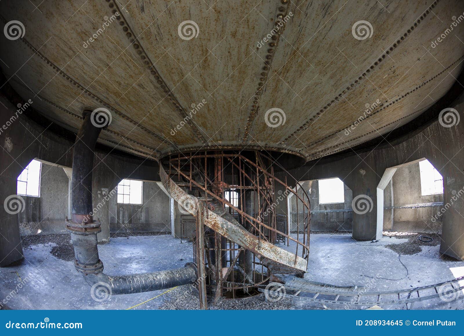 Inside of old water tower stock image. Image of drink - 208934645