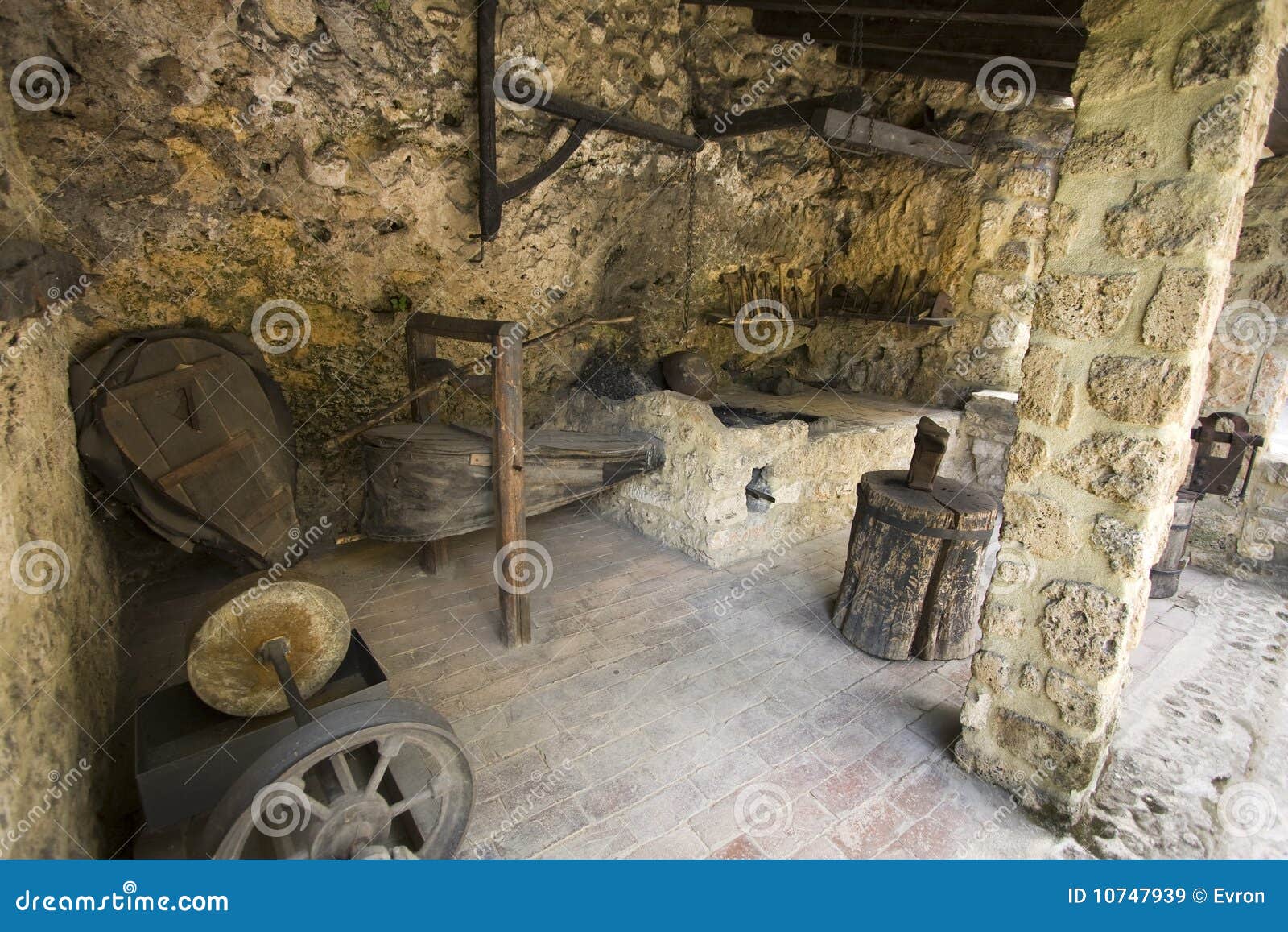 Inside the Old Wheat Mill on Krka River Stock Image - Image of harmony ...