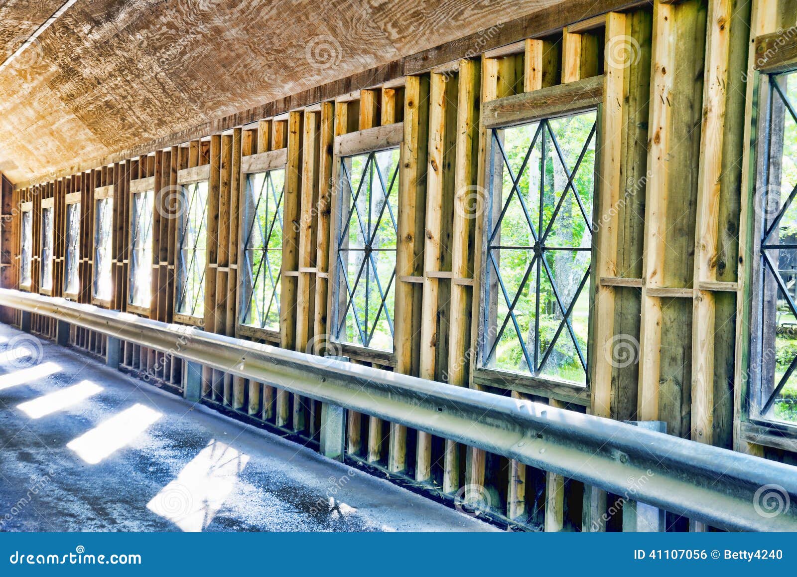 Inside of a Old Wooden Covered Bridge Stock Photo - Image of covered ...