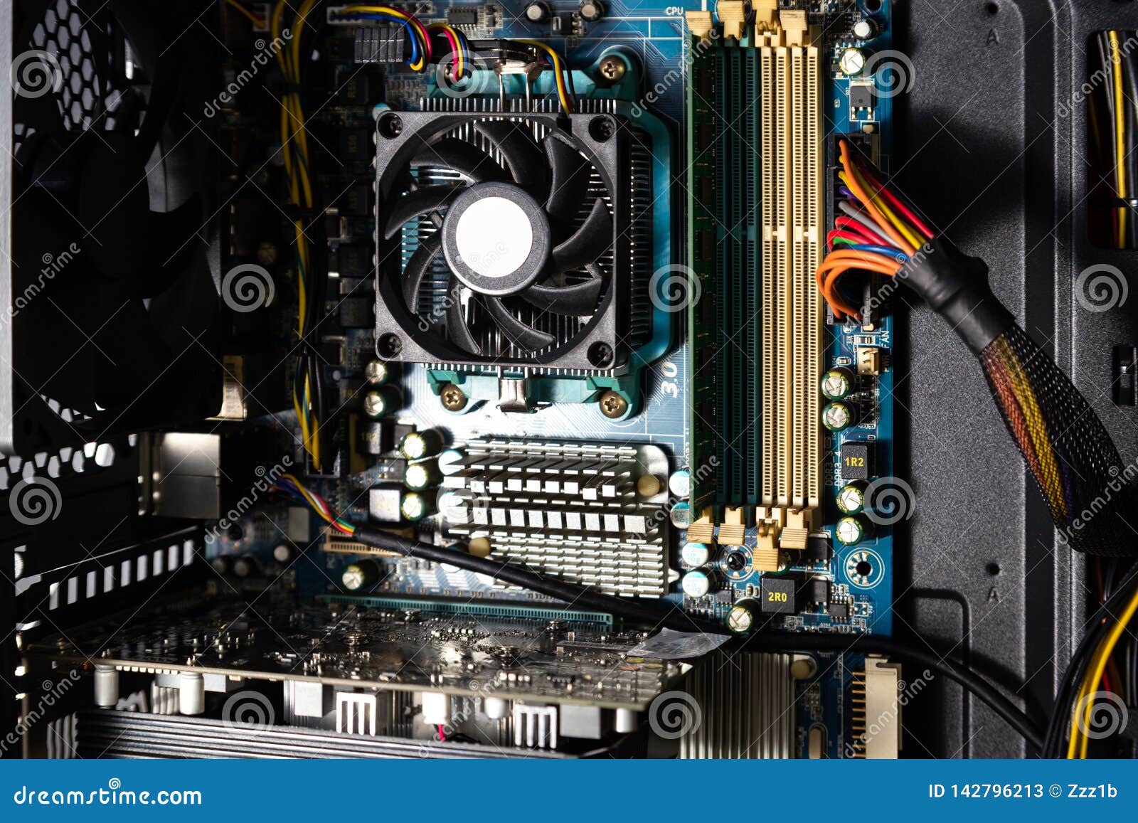 Inside of Old Working Clean Personal Computer Unit Stock Image - Image ...
