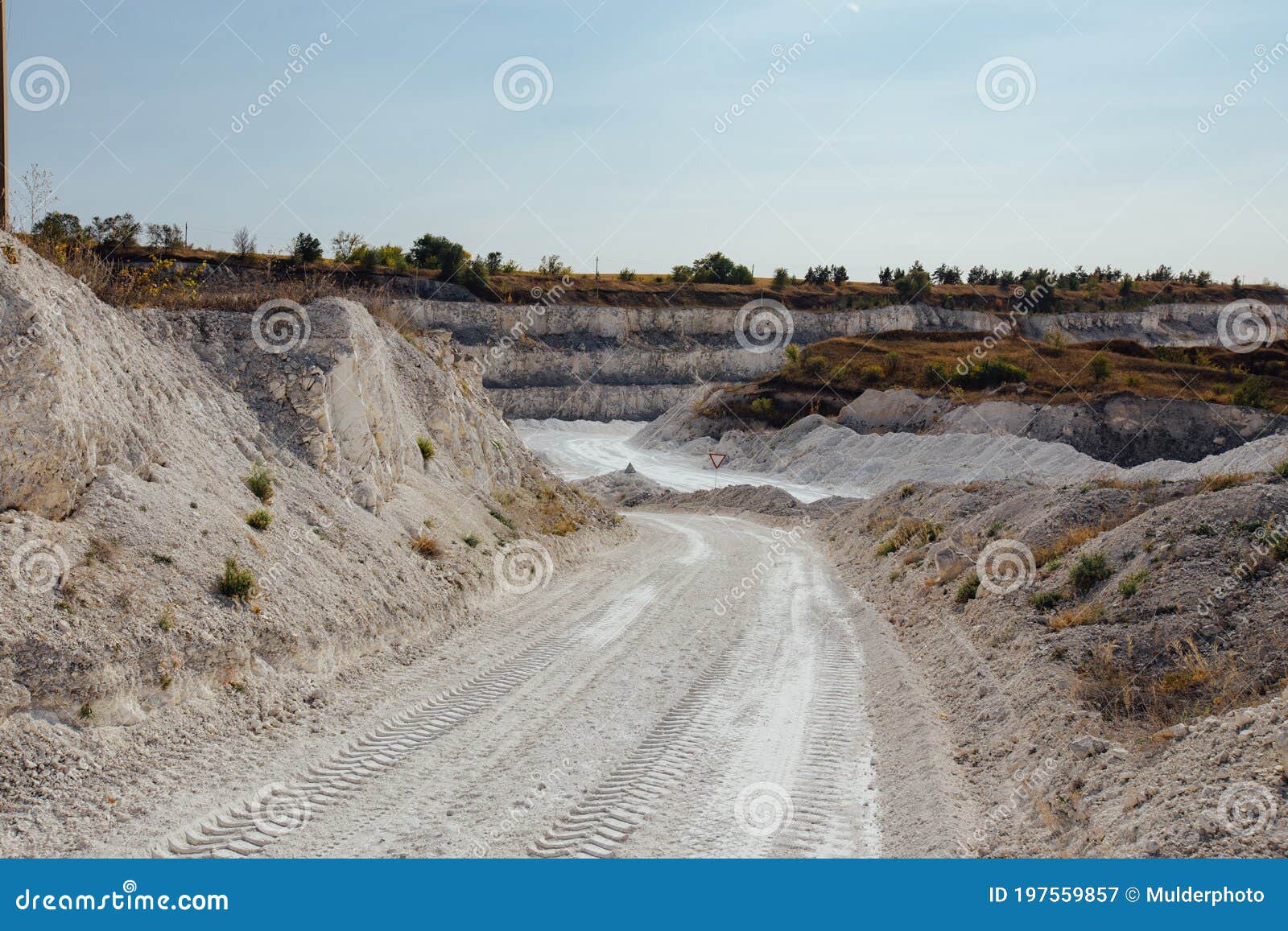Inside Open Chalky Quarry Pit in Autumn Stock Image - Image of machine ...