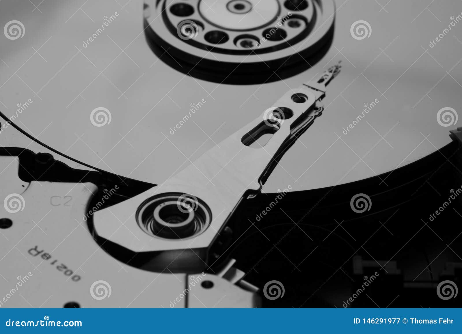 Inside a open HDD stock image. Image of information - 146291977