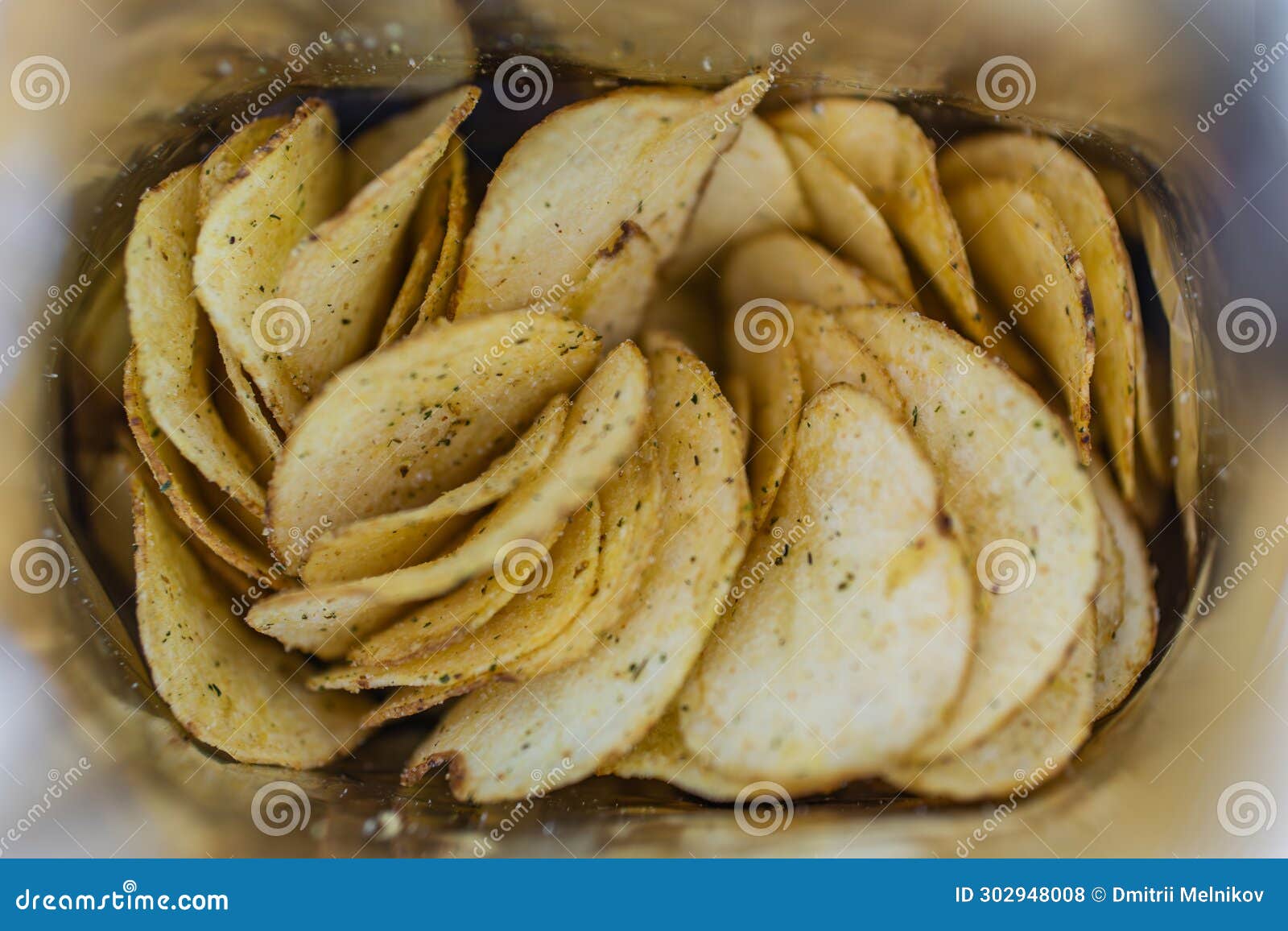Inside is Open Pack of Potato Chips. Fatty Junk Food Snack Point ...