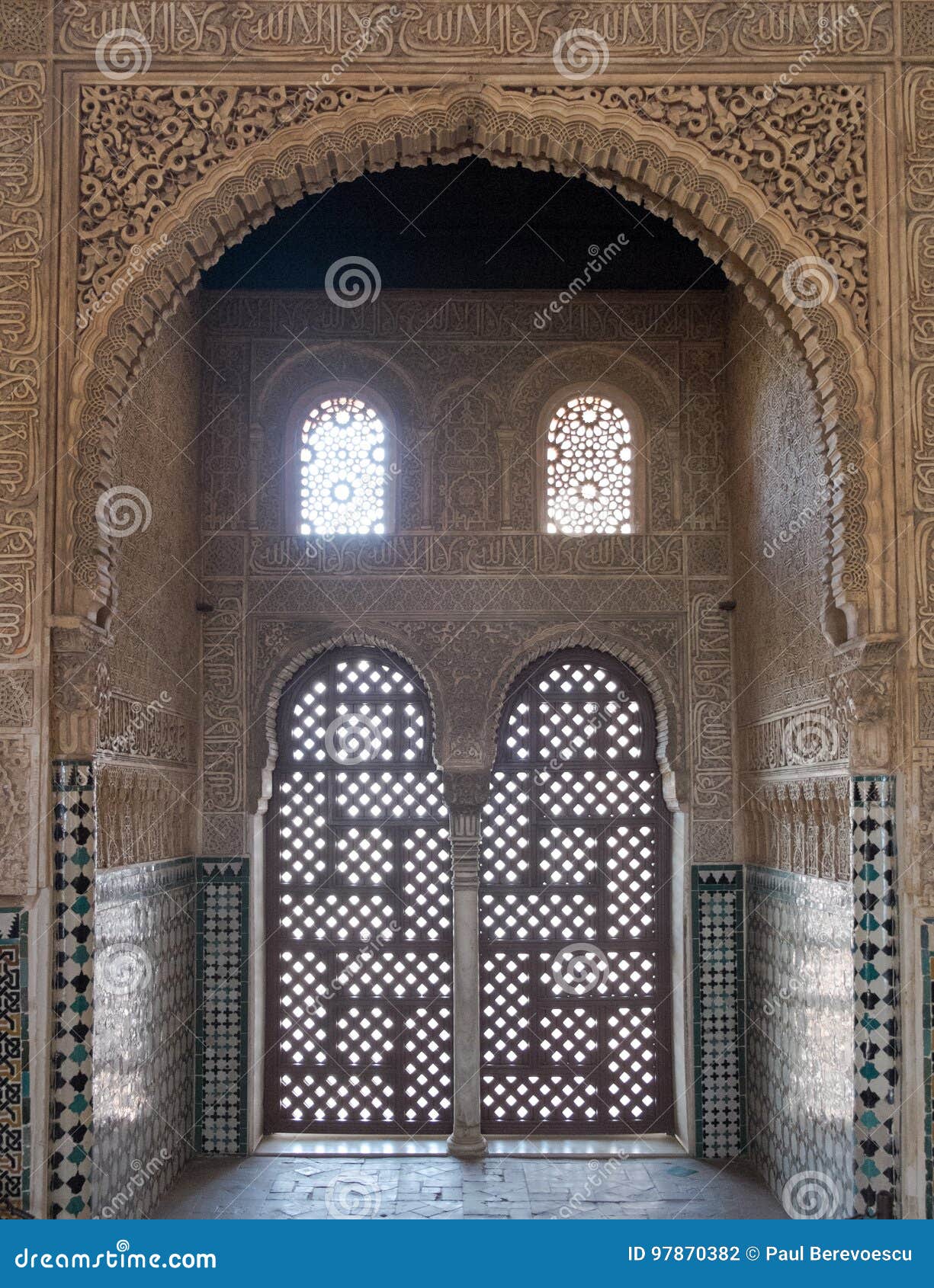 Mudejar Decorations In The Patio De Las Doncellas Royalty-Free Stock ...