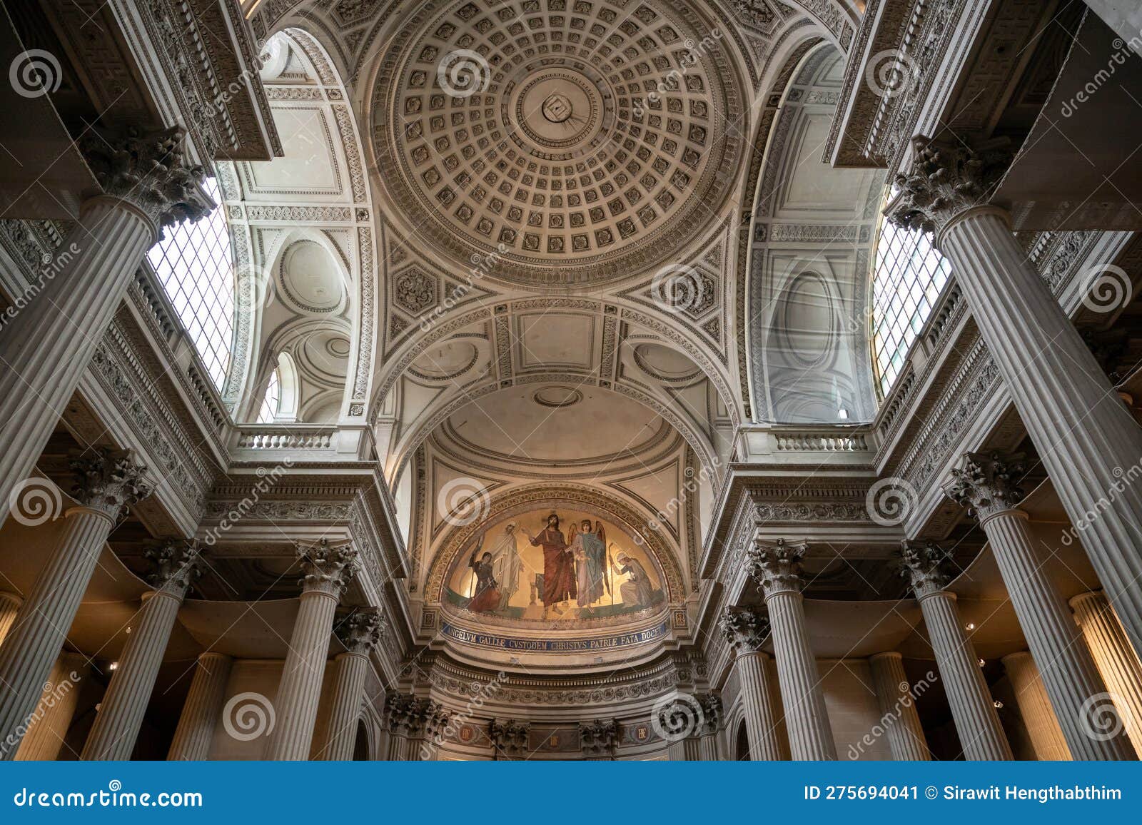 Inside of the Pantheon, Paris Stock Image - Image of france, christian ...