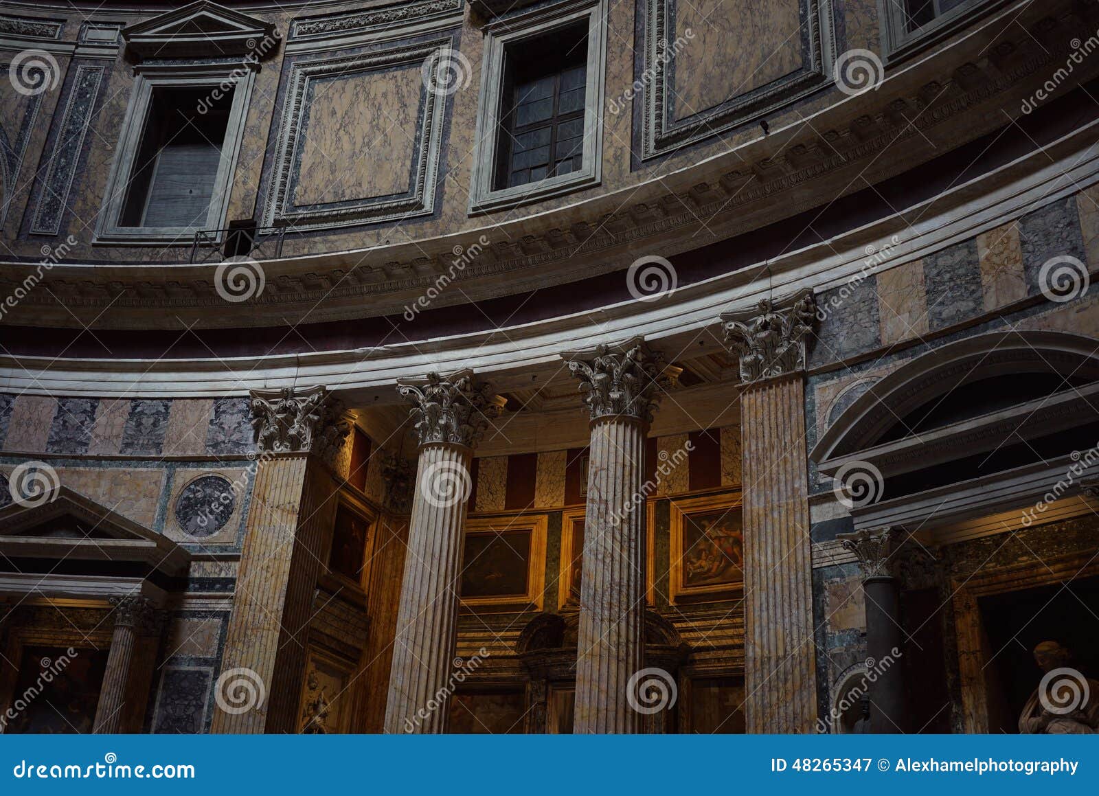 Inside the Pantheon, Rome stock image. Image of columns - 48265347