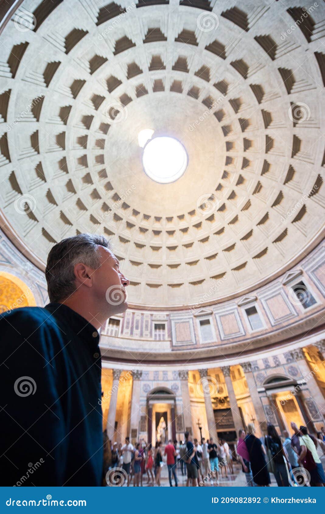 Inside the Pantheon, Rome, Italy. Majestic Pantheon Stock Photo - Image ...