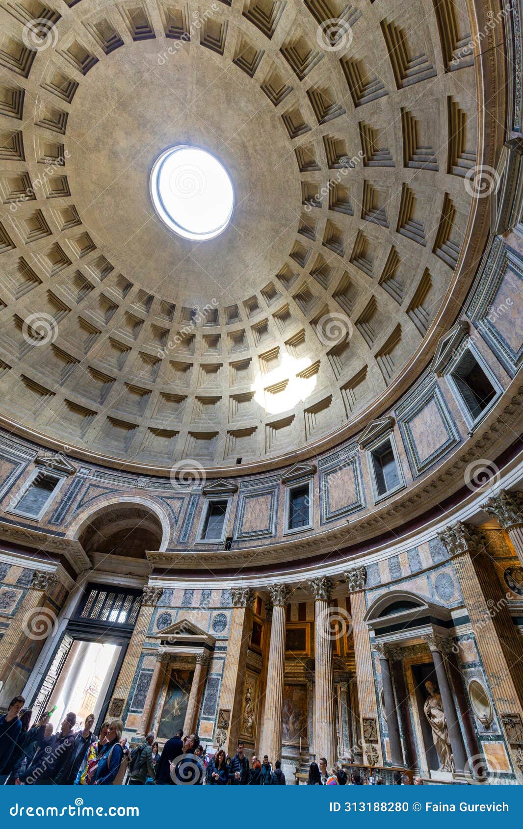 Inside of Pantheon of Rome, Italy. Editorial Image - Image of building ...