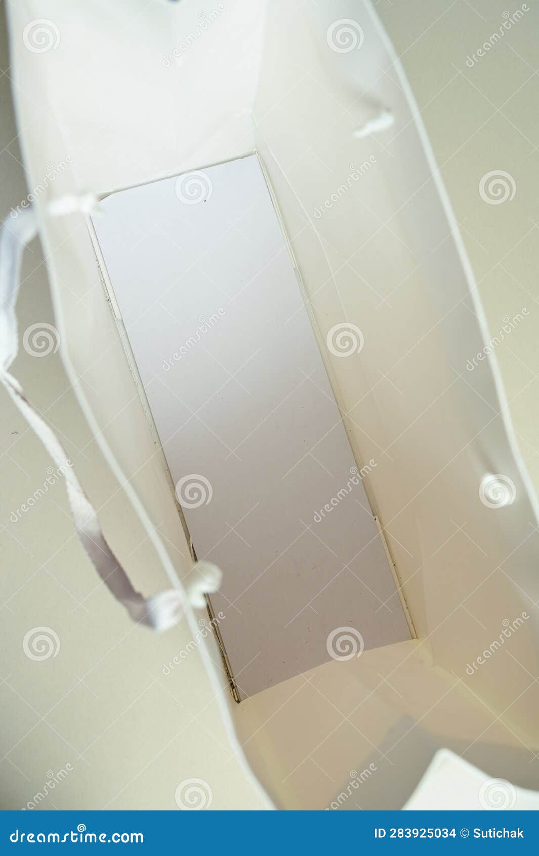 Inside of Paper Bag for Design Stock Photo - Image of pack, handle ...