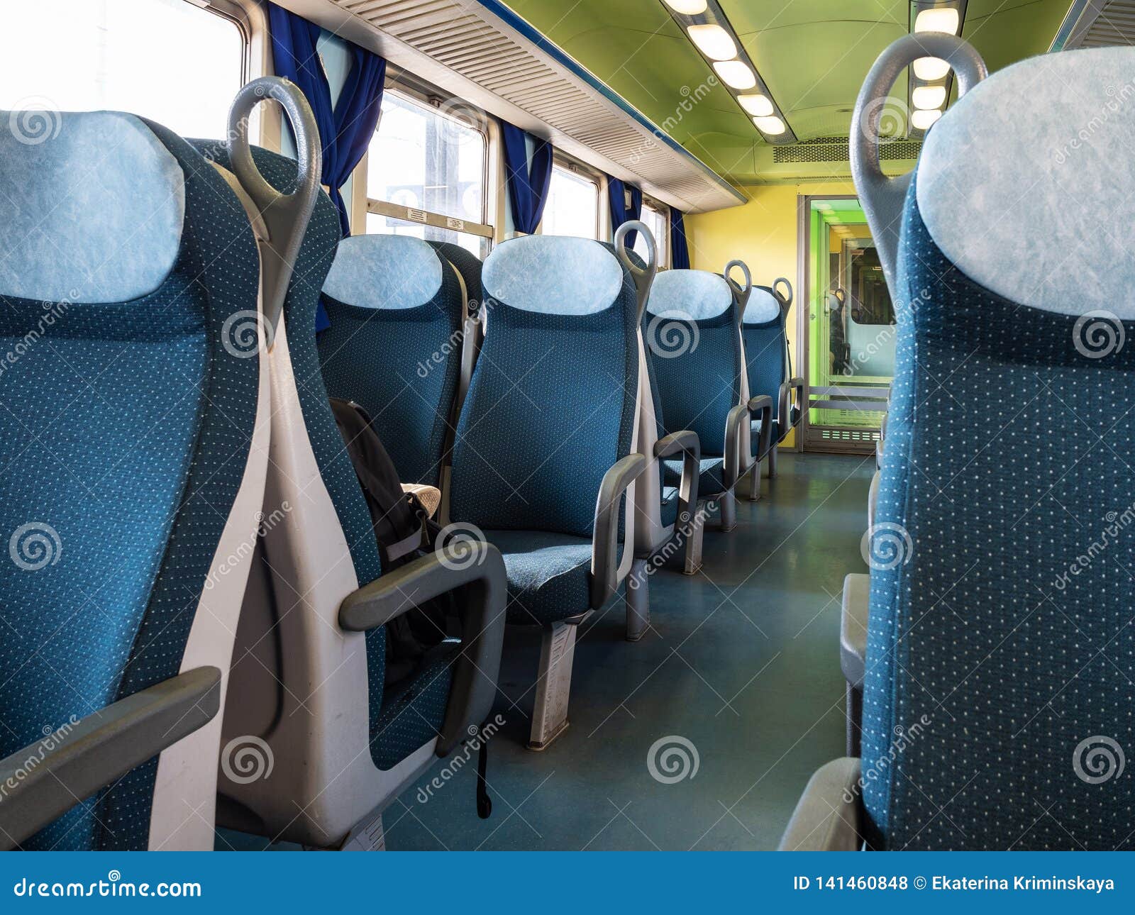 Inside of Passenger Car of Second Class in Italy Stock Photo - Image of ...