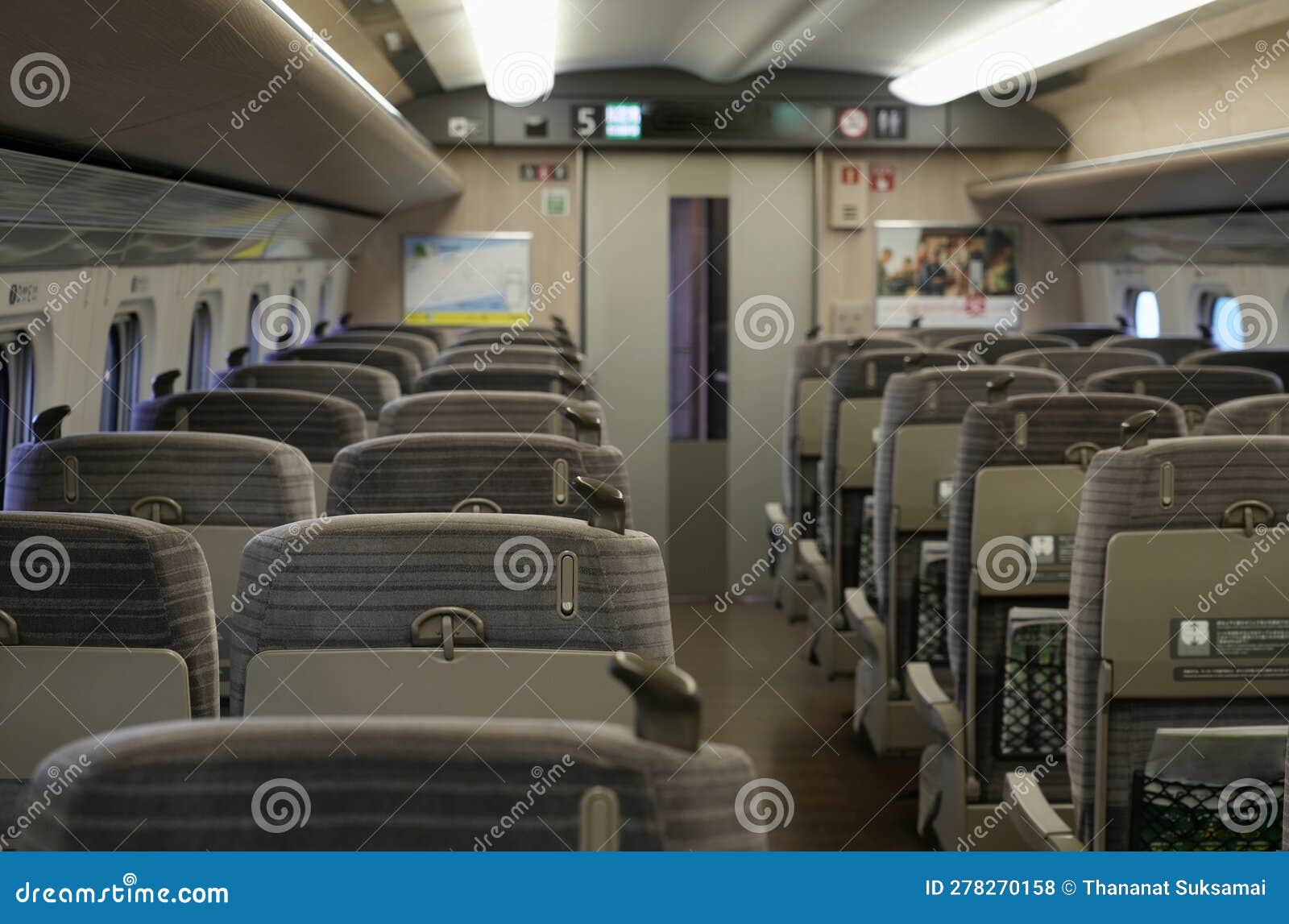 Inside the Passenger Compartment of a High-speed Train. Stock Photo ...