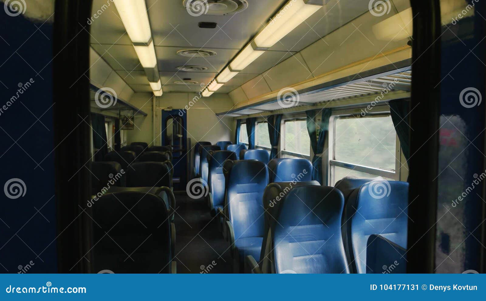 Inside Passenger Train Wagon. Stock Video - Video of express, railroad ...