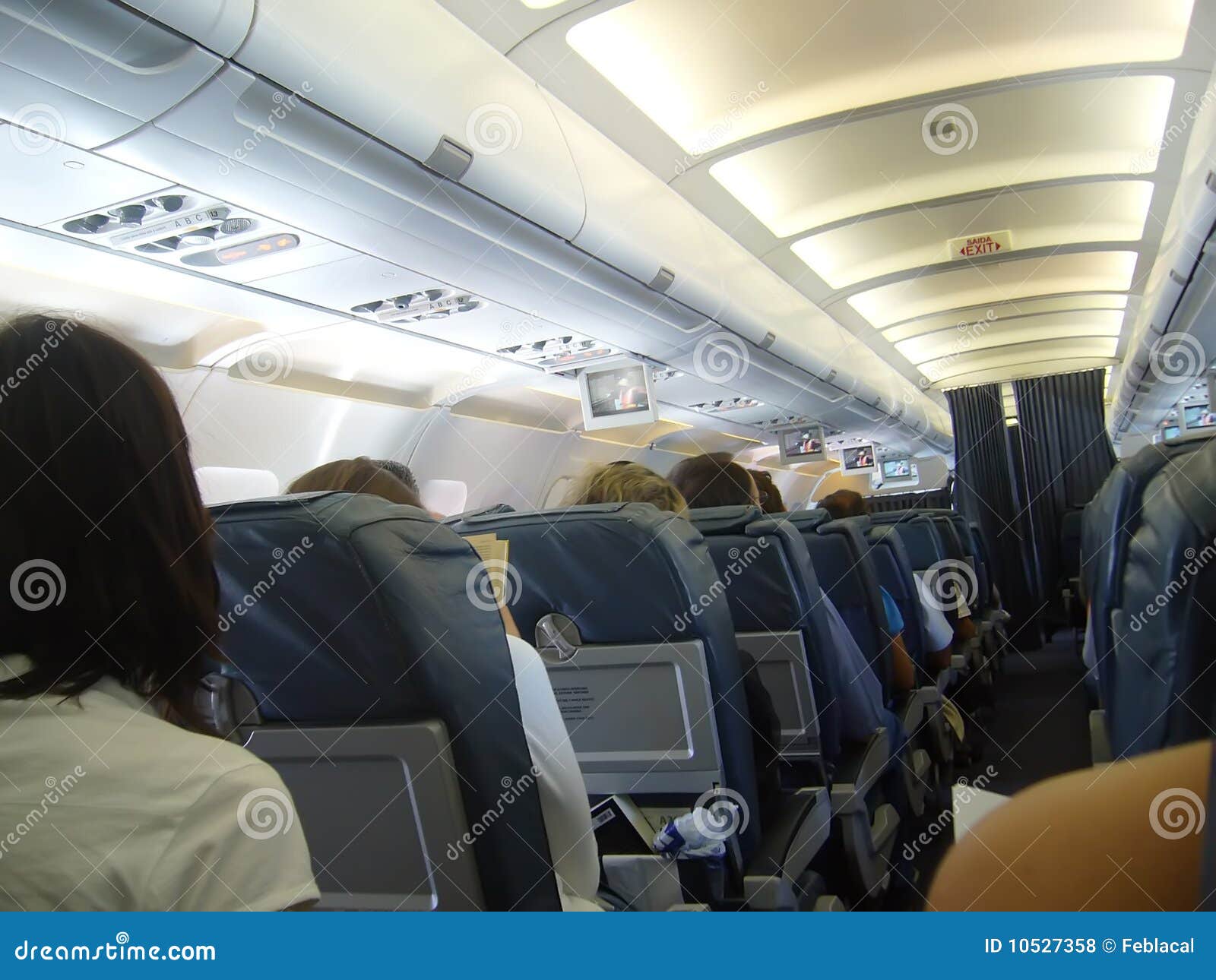 Inside passengers jet stock photo. Image of plane, compartment - 10527358