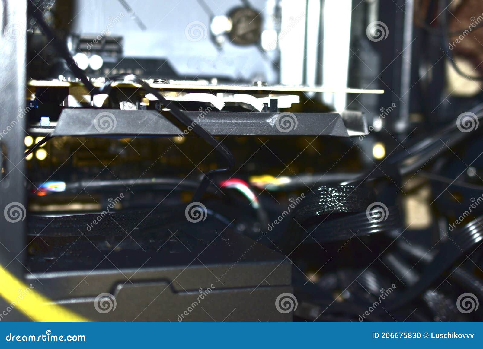 Inside a PC, Hard Drives, Leads and Compartments Stock Photo - Image of ...